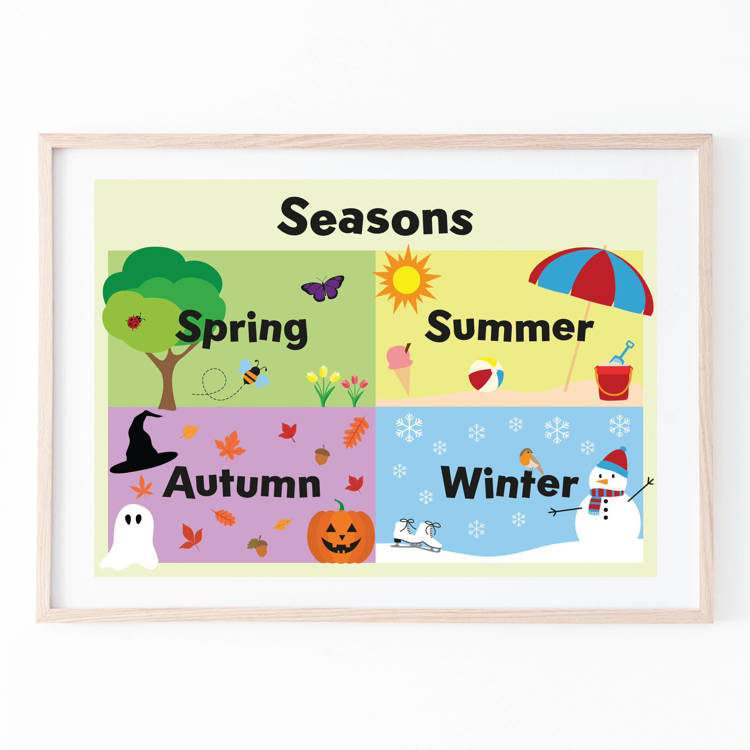 Children's 4 Seasons Poster - Instant Download - Etsy