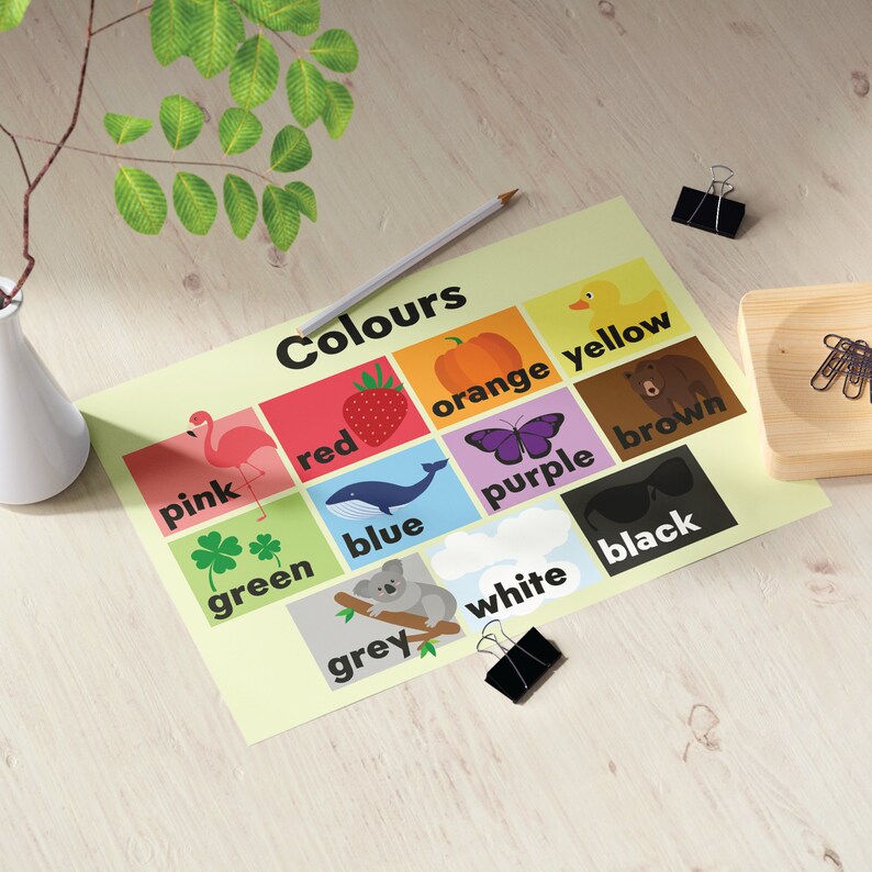Children's Colours Poster - Instant Download - Etsy