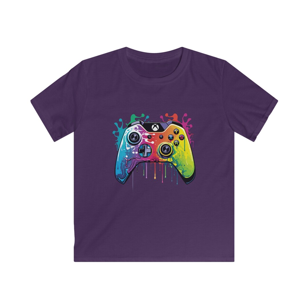 Paint Drip Gaming Controller Kids Softstyle Tee 15 Different Colours - Etsy