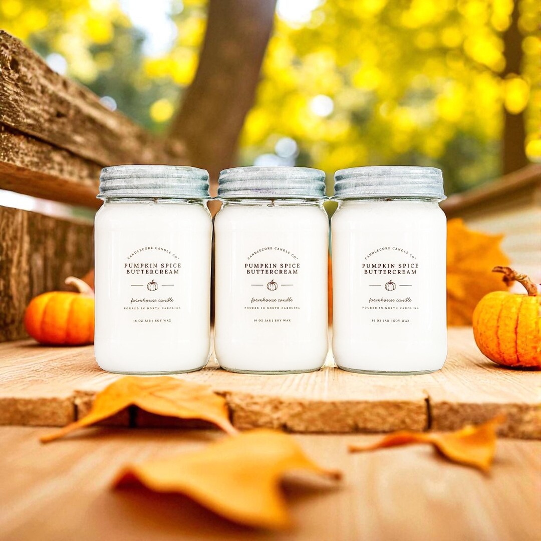 Leather Scent: Farmhouse Mason Jar 100% Soy Candle - Etsy