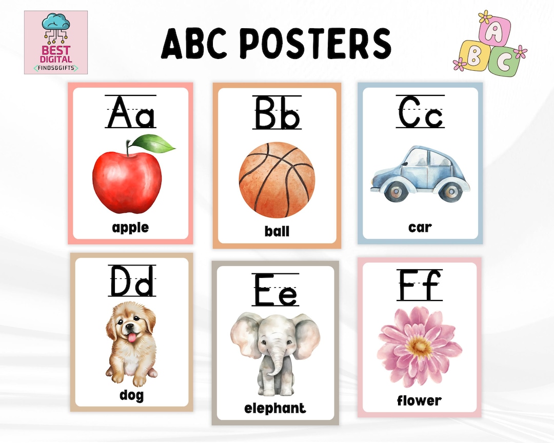 Alphabet Poster Classroom, ABC Posters Classroom, Alphabet Poster Print ...