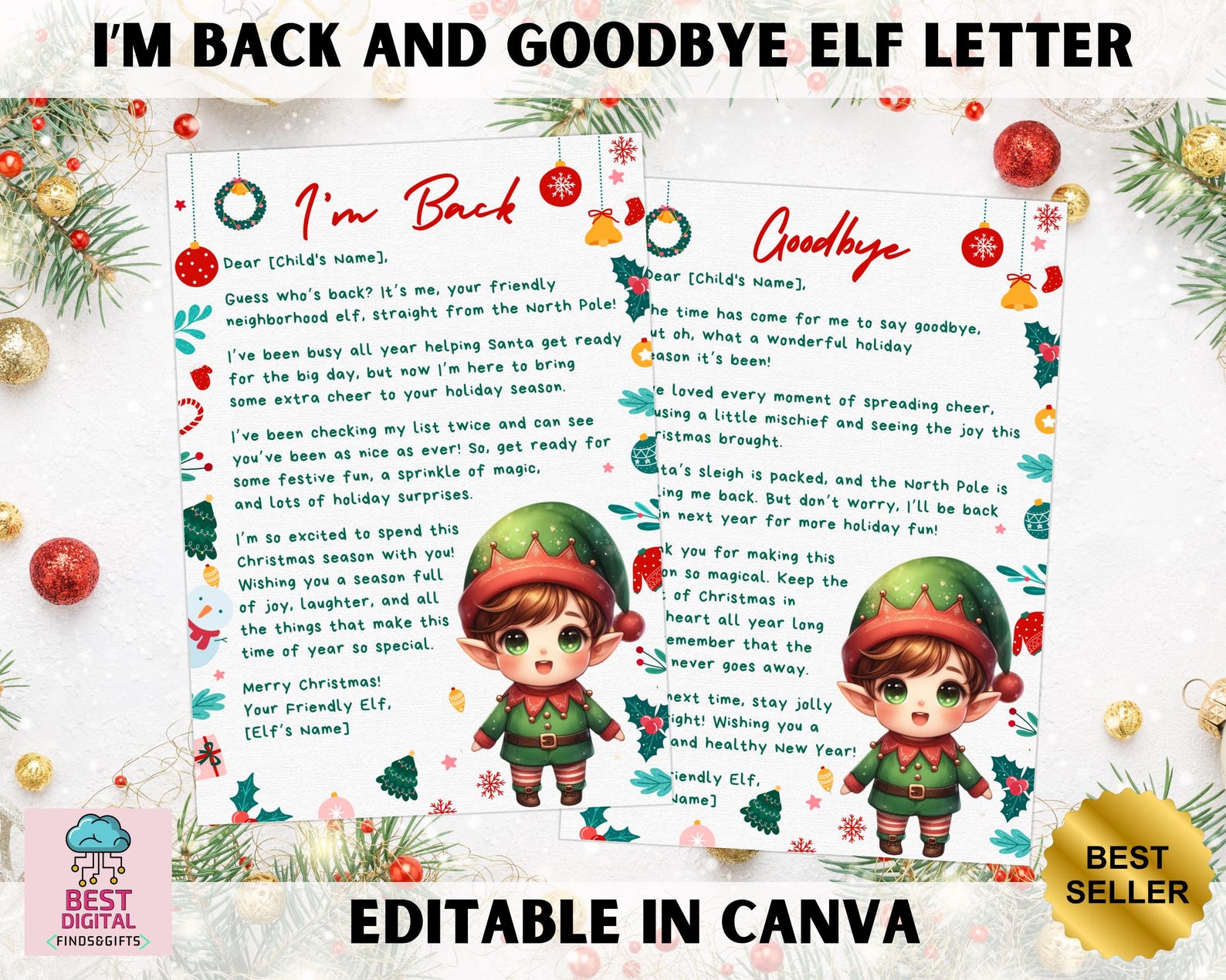 Editable Elf Letter, Elf Printable, Personalized Elf Letter, Elf on the ...