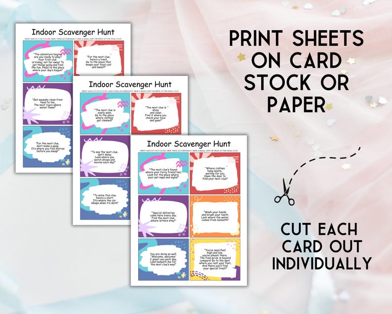 Indoor Scavenger Hunt Printable, Treasure Hunt for Kids Template ...