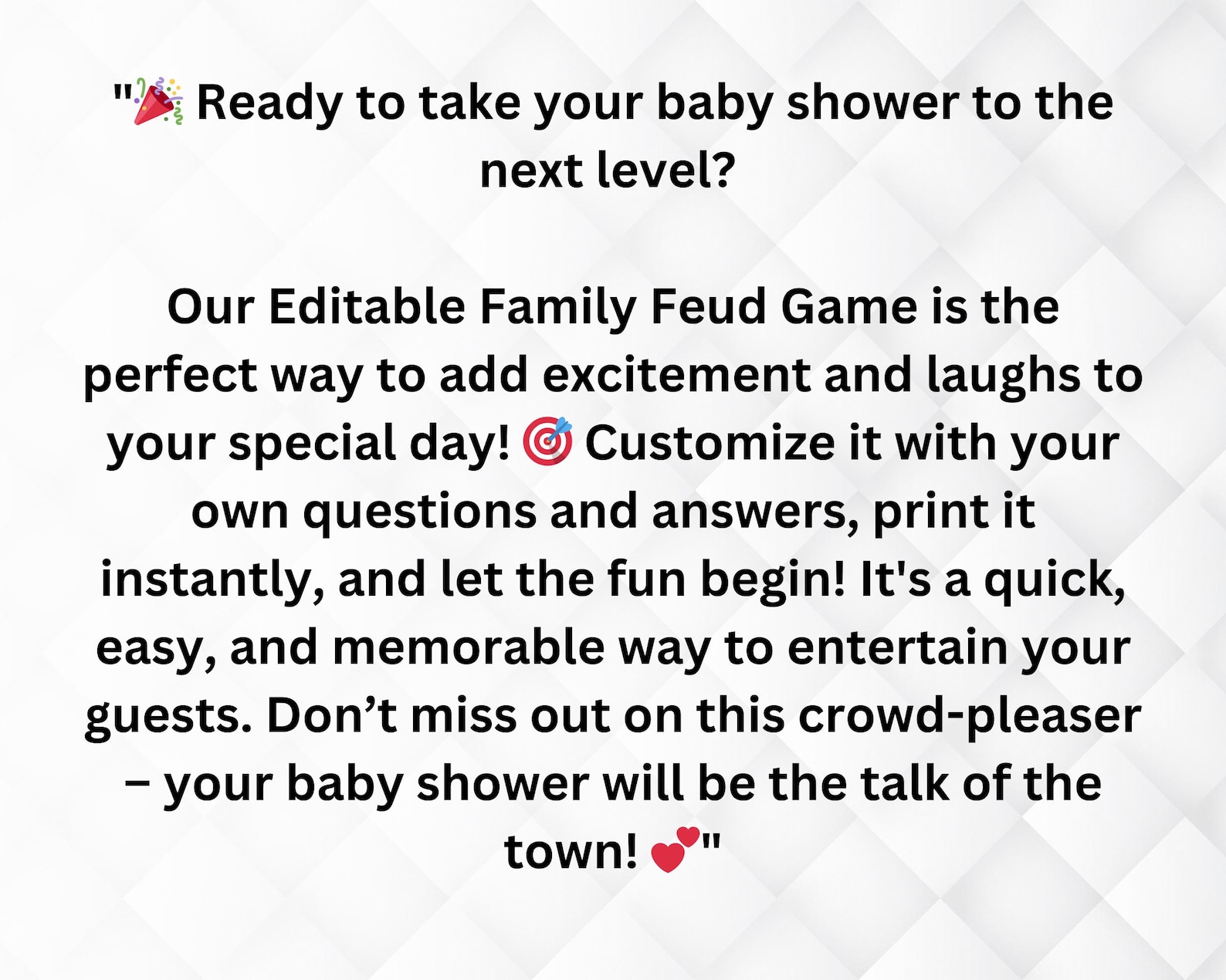 Baby Family Feud | Baby Shower Games Printable | Family Feud Game ...