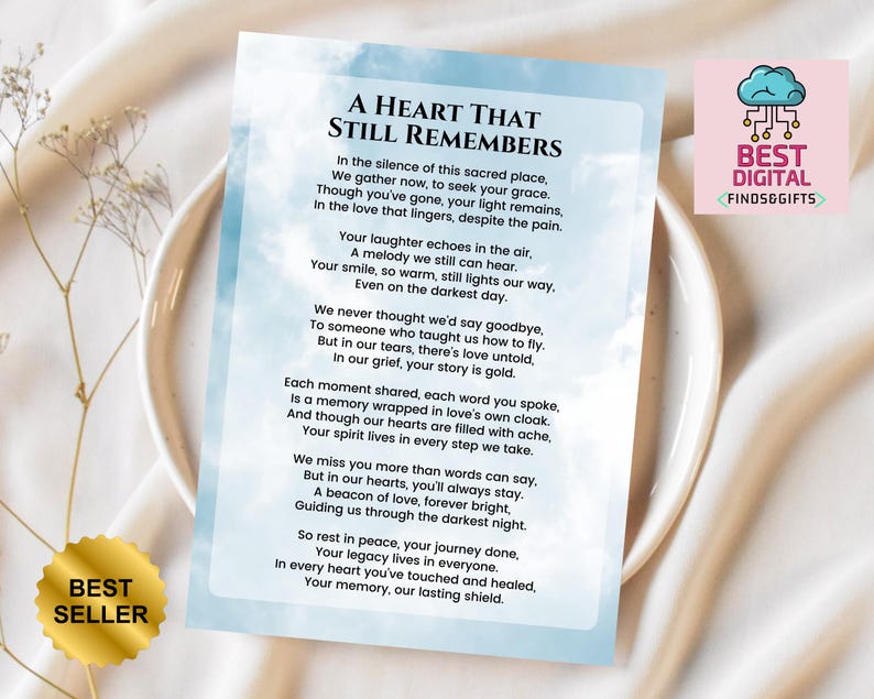 A Heart That Still Remembers, Funeral Poem, Grief and Sorrow Poem ...