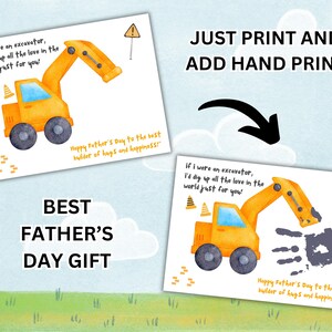 I Dig You Father's Day Handprint Gift, Construction Dad Gift From Son ...