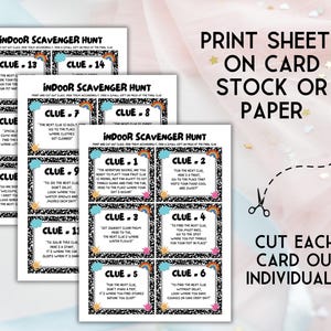 Indoor Scavenger Hunt Printable, Treasure Hunt for Kids Template ...