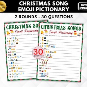 Christmas Emoji Pictionary Game, Christmas Printable Game, Holiday ...