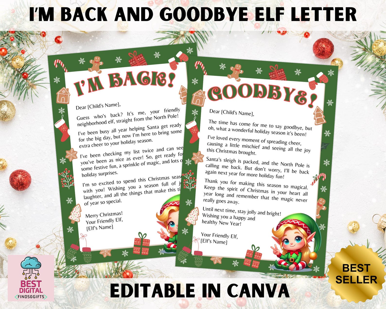 Editable Elf Letter, Elf Printable, Personalized Elf Letter, Elf on the ...