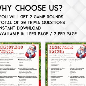 Printable Christmas Trivia Game, Christmas Party Game, Christmas Game ...