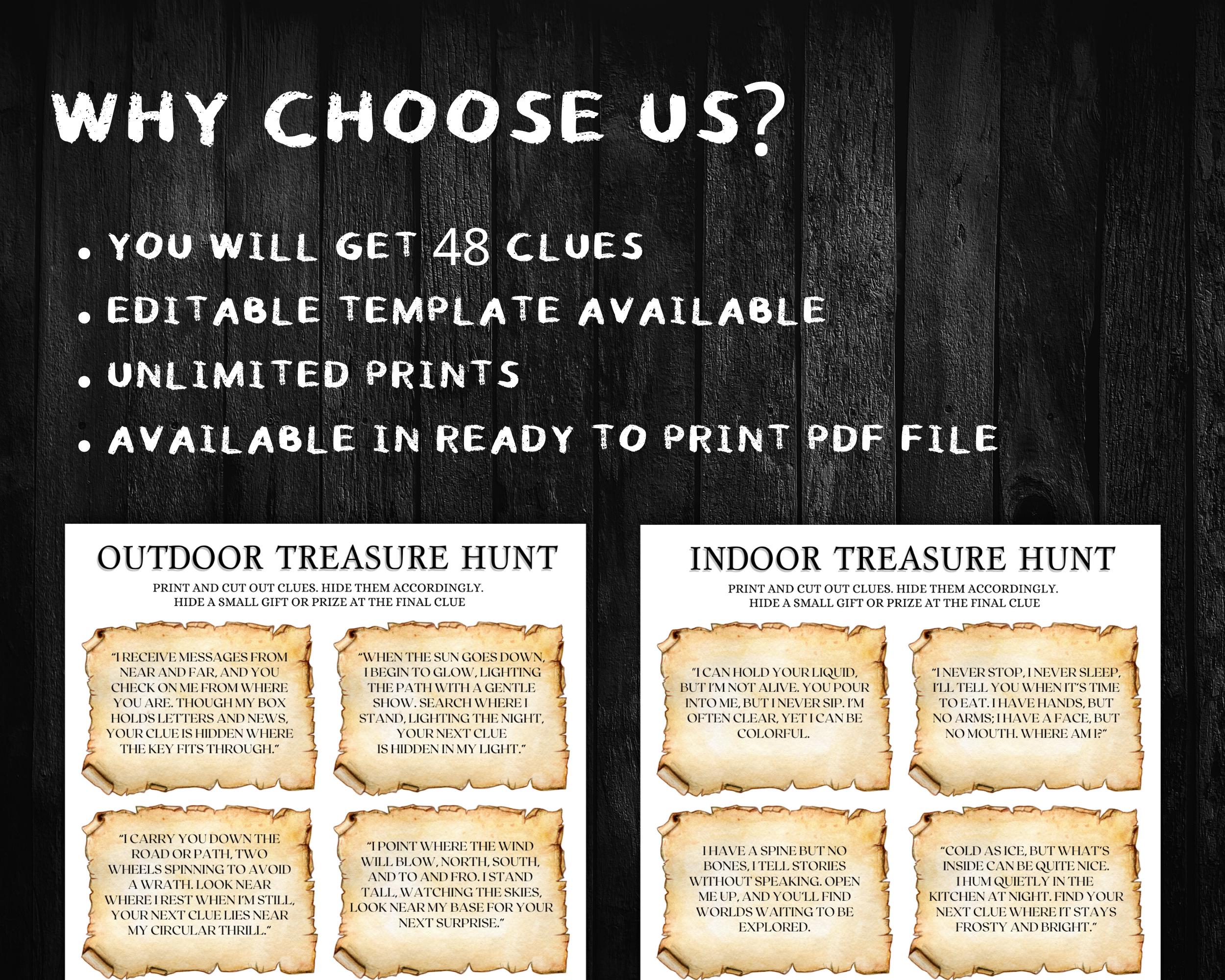 Ultimate Indoor and Outdoor Treasure Hunt | Birthday Treasure Hunt ...