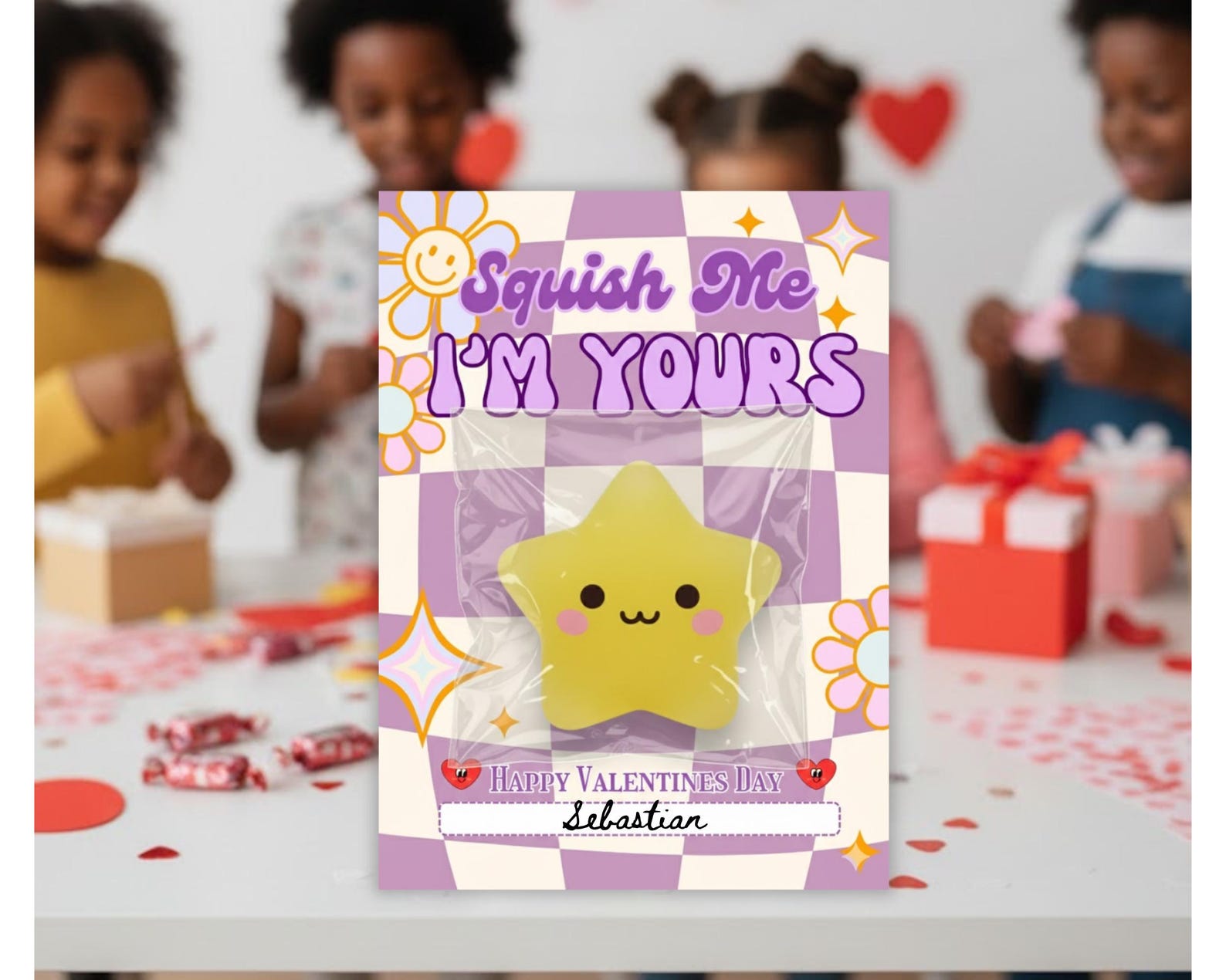 Squish Valentine Cards, Printable, Squishy Toy Digital Instant Download ...