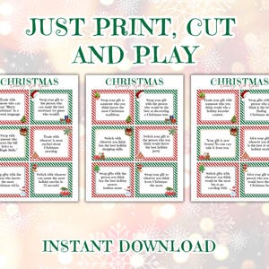 Christmas Gift Exchange Game, Printable Christmas Game, White Elephant ...