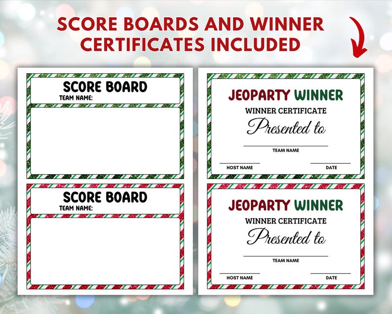 Christmas Jeoparty Game Printable Christmas Party Games for Adults ...