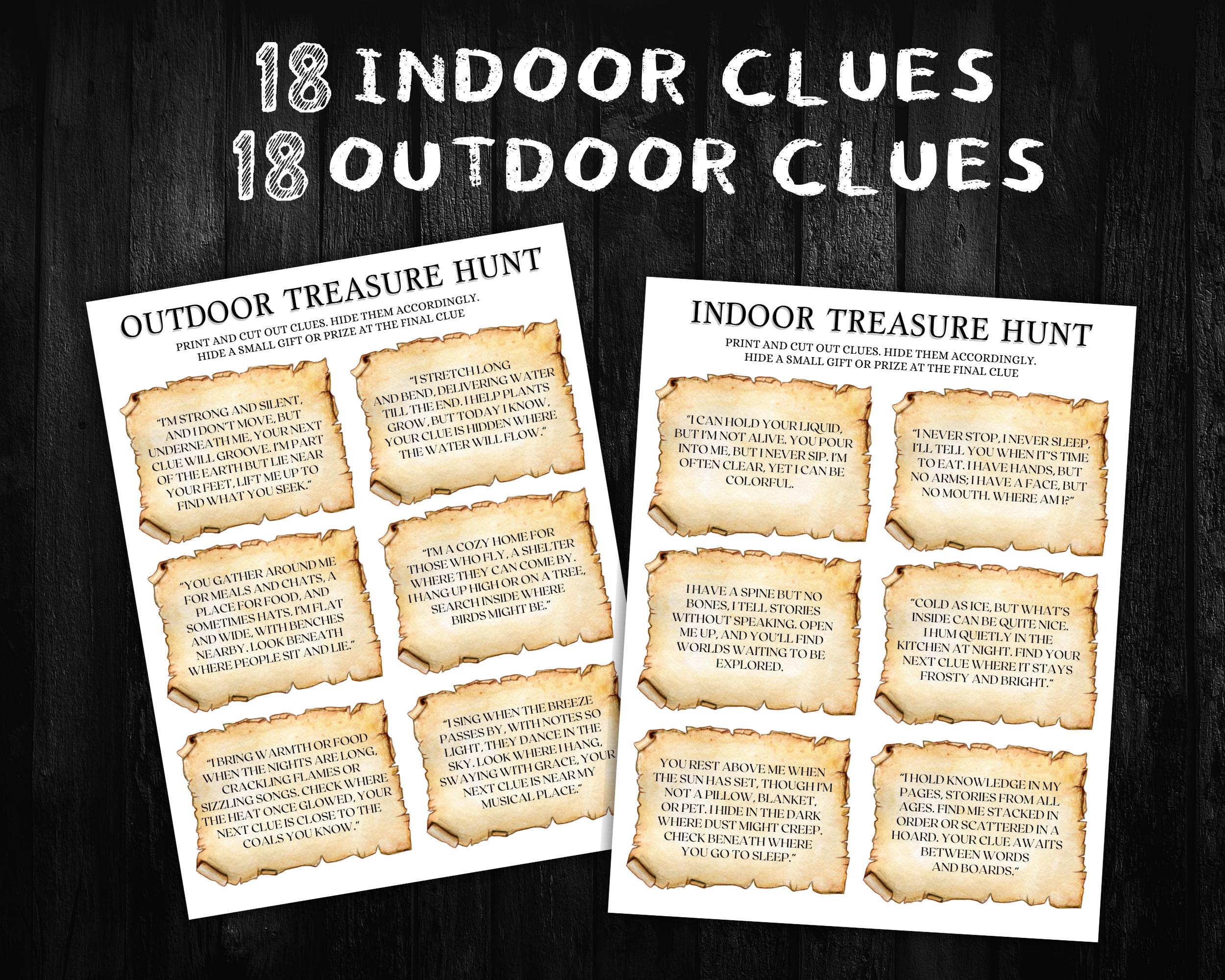 Ultimate Indoor and Outdoor Treasure Hunt | Birthday Treasure Hunt ...