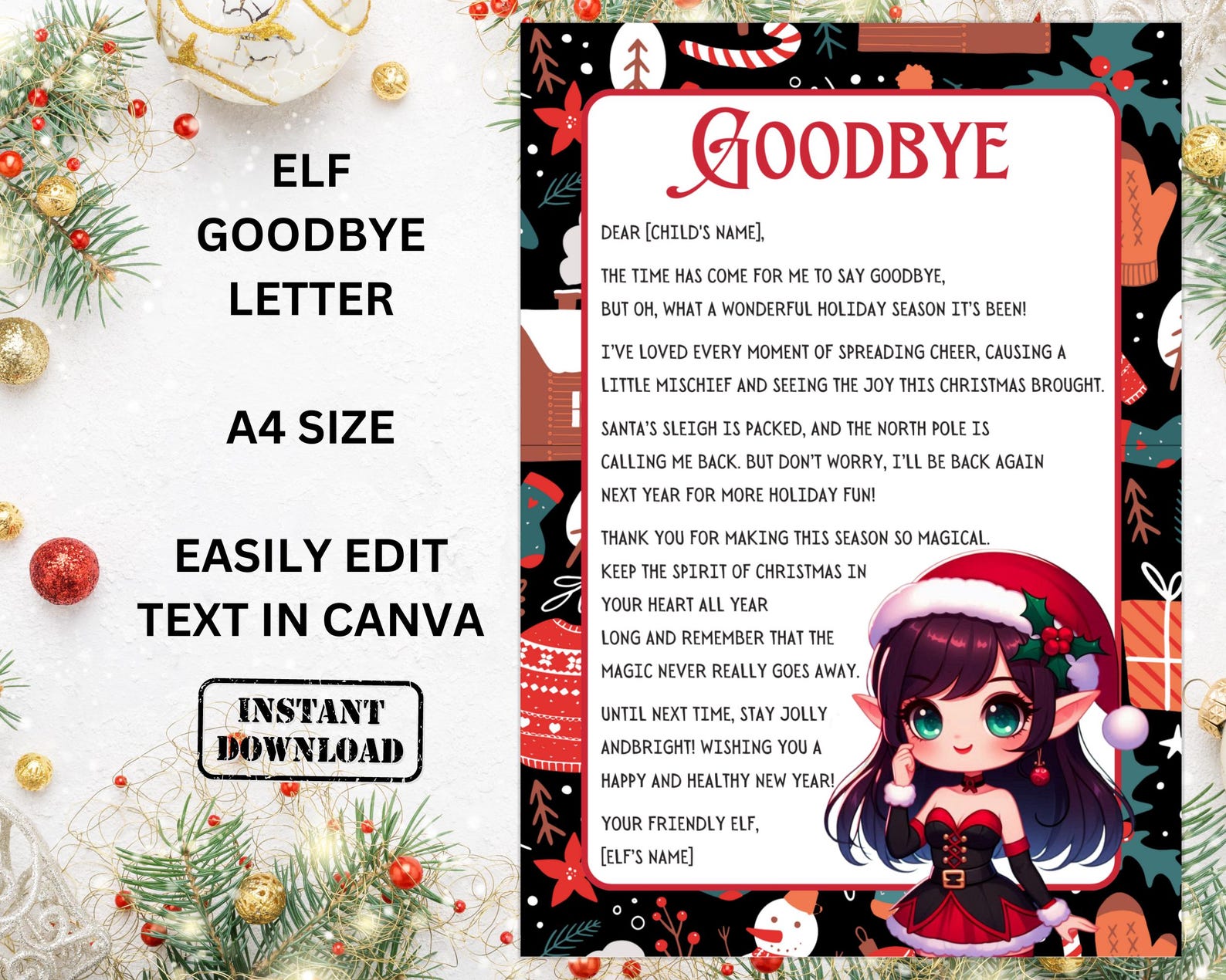 Editable Elf Letter, Elf Printable, Personalized Elf Letter, Elf on the ...