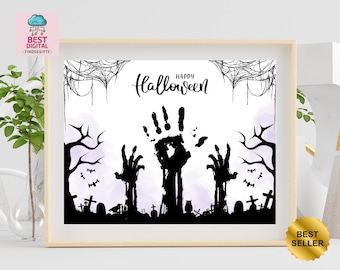 Witch Halloween Handprint, Halloween Printable Handprint Craft for Kids ...