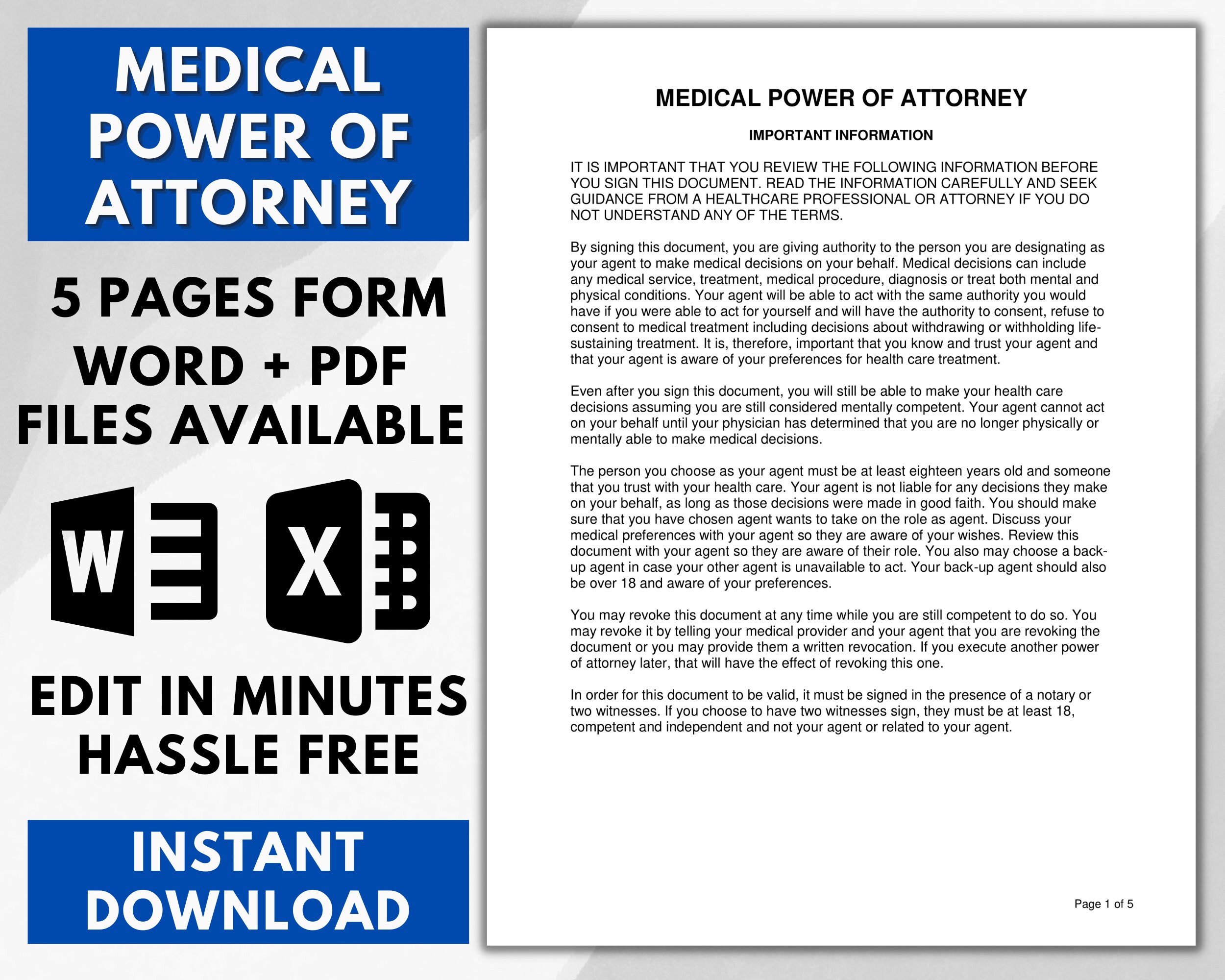 Medical Power of Attorney, Medical Power of Attorney (MPOA) Form ...