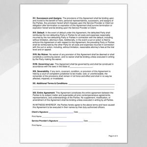Service Contract Templates, Service Contract Form, Service Contract ...