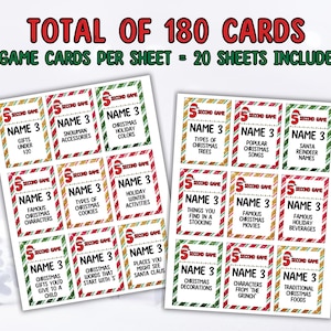 Christmas 5 Second Game, Printable Christmas Game, Christmas Party Game ...