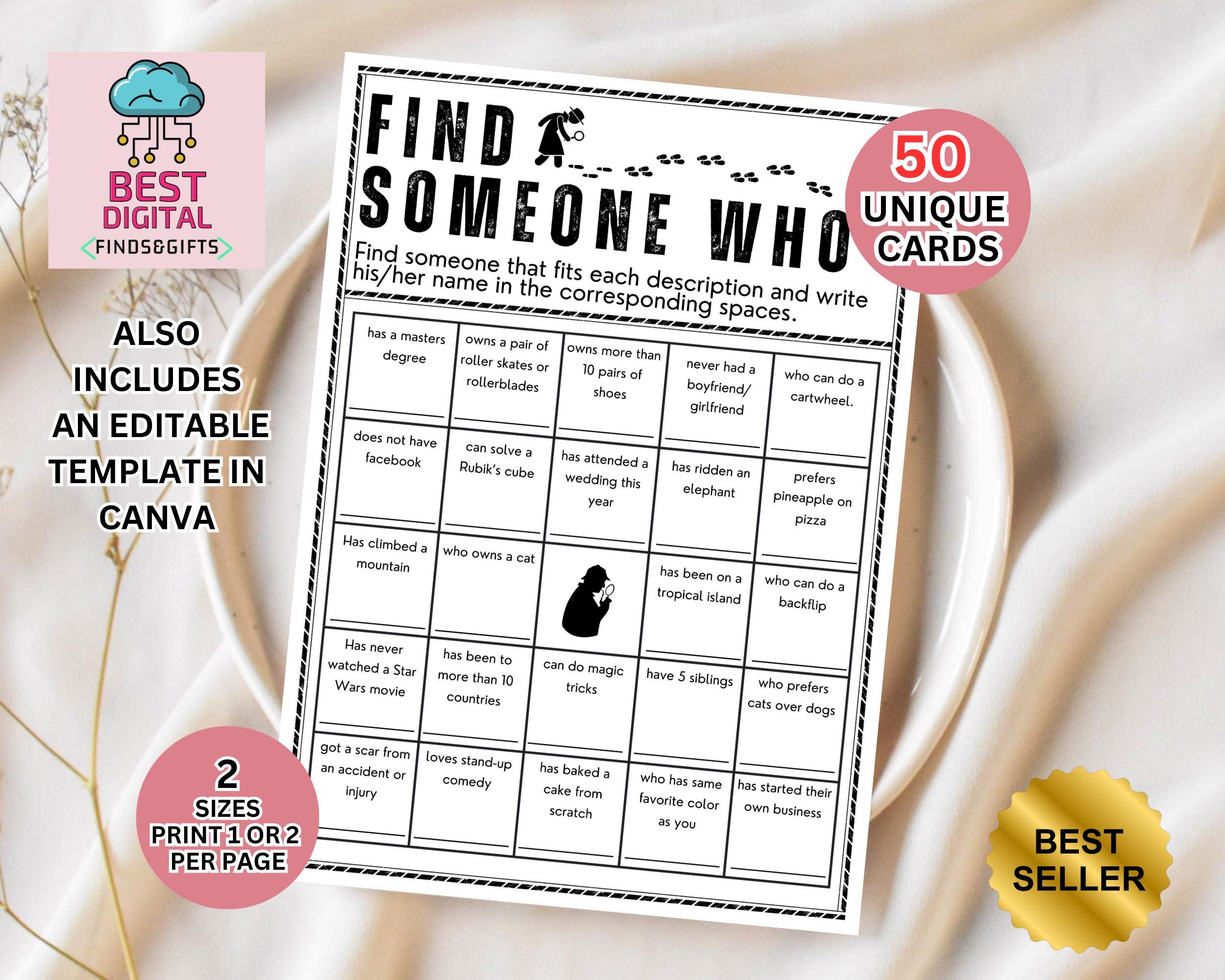 Get to Know You Bingo, Find Someone Who Bingo, Find the Guest Bingo ...