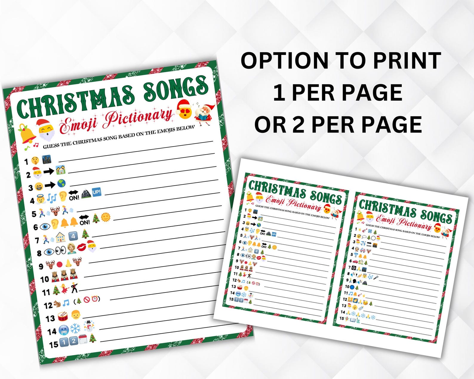Christmas Emoji Pictionary Game, Christmas Printable Game, Holiday ...