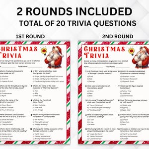 Printable Christmas Trivia Game, Christmas Party Game, Christmas Game ...