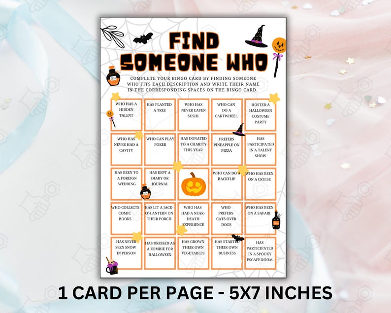 Get to Know You Bingo, Find Someone Who Bingo, Find the Guest Bingo ...