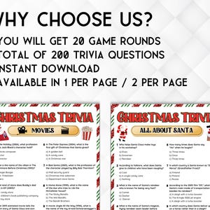 Printable Christmas Trivia Game, Christmas Party Game, Christmas Game ...