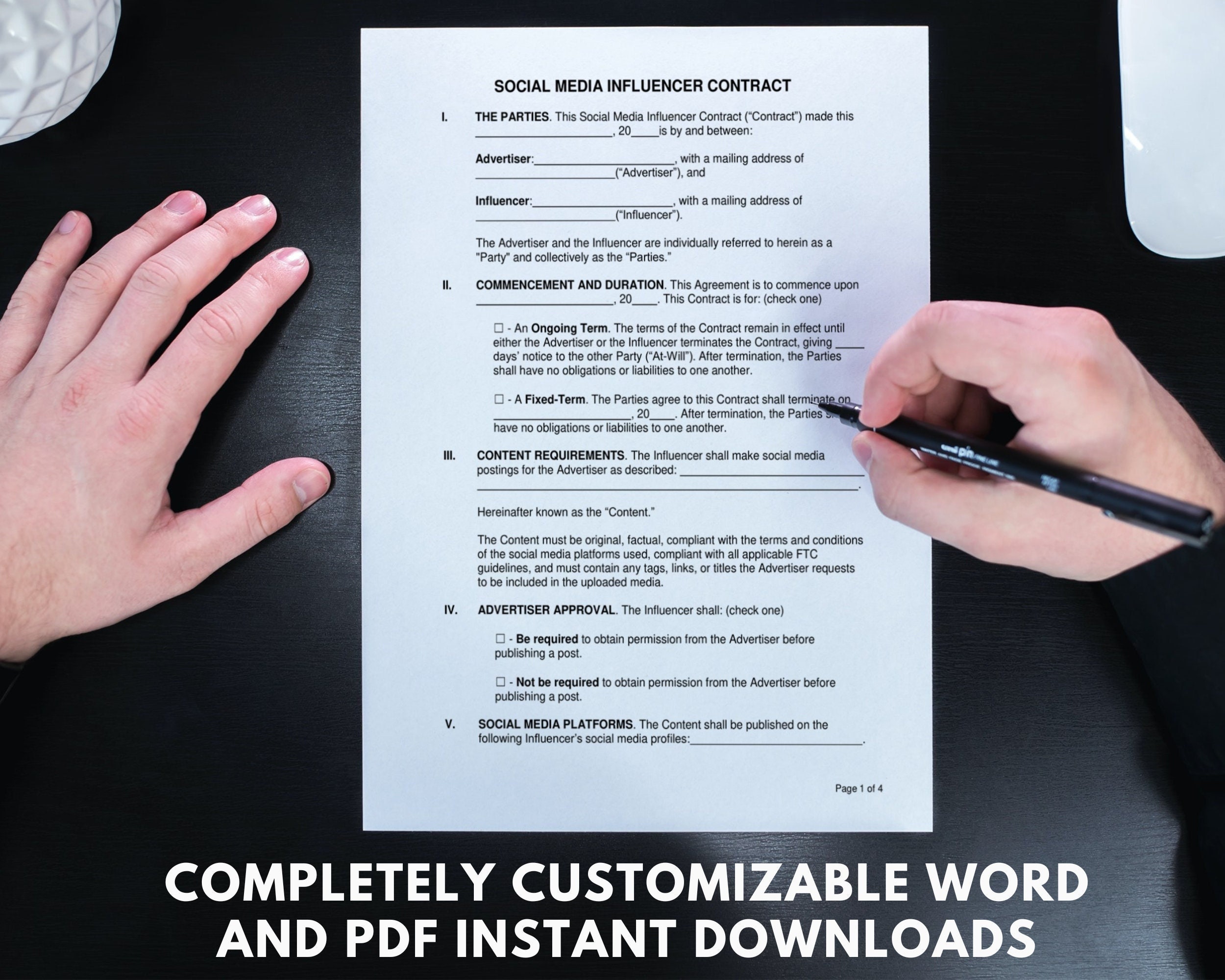 Social Media Influencer Contract, Freelance Social Media Manager ...