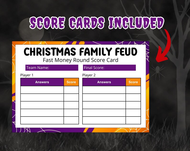 Halloween Friendly Feud Game | Printable Halloween Game | Halloween ...