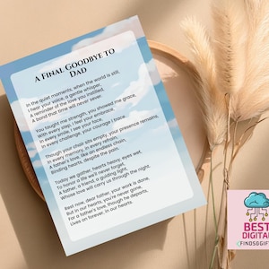 A Final Goodbye to Dad, Funeral Poem, Grief and Sorrow Poem ...