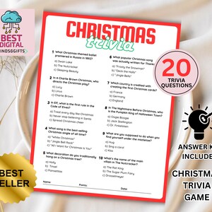Printable Christmas Trivia Game, Christmas Party Game, Christmas Game ...