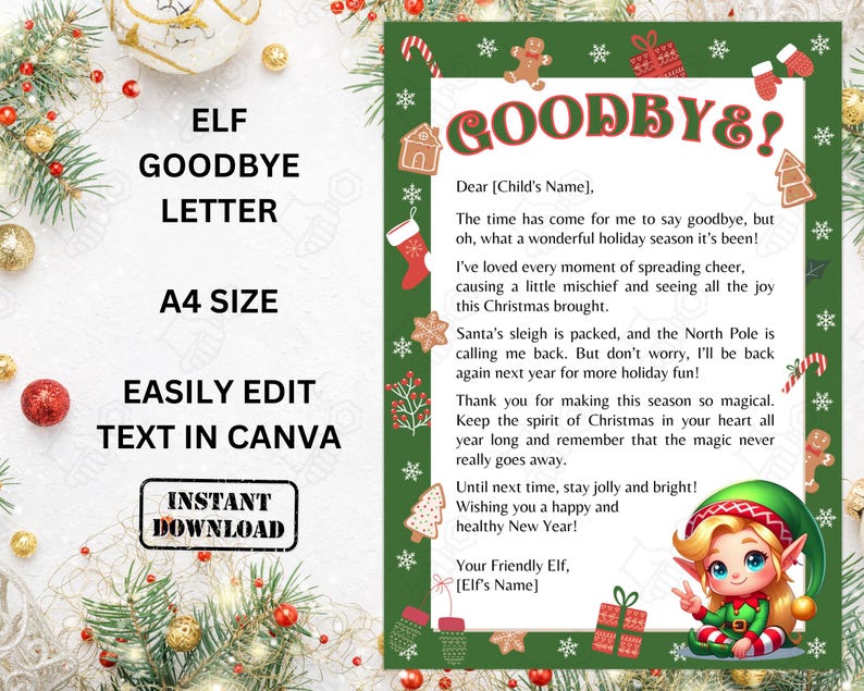 Editable Elf Letter, Elf Printable, Personalized Elf Letter, Elf on the ...