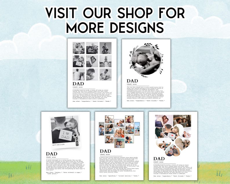 Dad Definition Editable Template Customizable Fathers Day Photo Collage ...