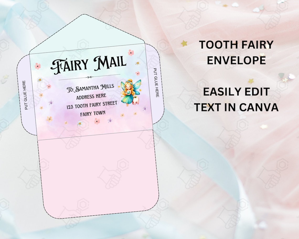 Editable Tooth Fairy Set With Envelope, Receipt and Fairy Letter, Fully ...
