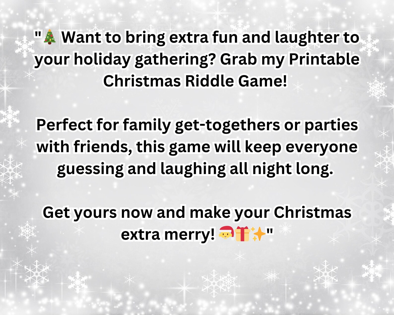 Christmas Riddle Game Christmas Game Printable Fun Holiday Party Game ...