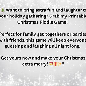 Christmas Riddle Game Christmas Game Printable Fun Holiday Party Game ...