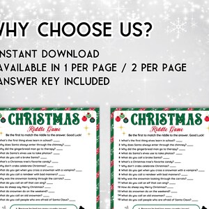 Christmas Riddle Game Christmas Game Printable Fun Holiday Party Game ...