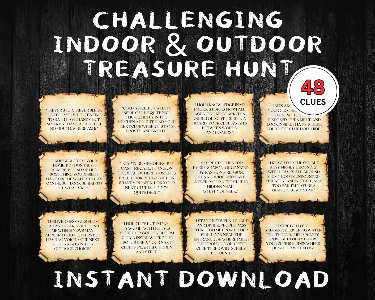 Ultimate Indoor and Outdoor Treasure Hunt | Birthday Treasure Hunt ...