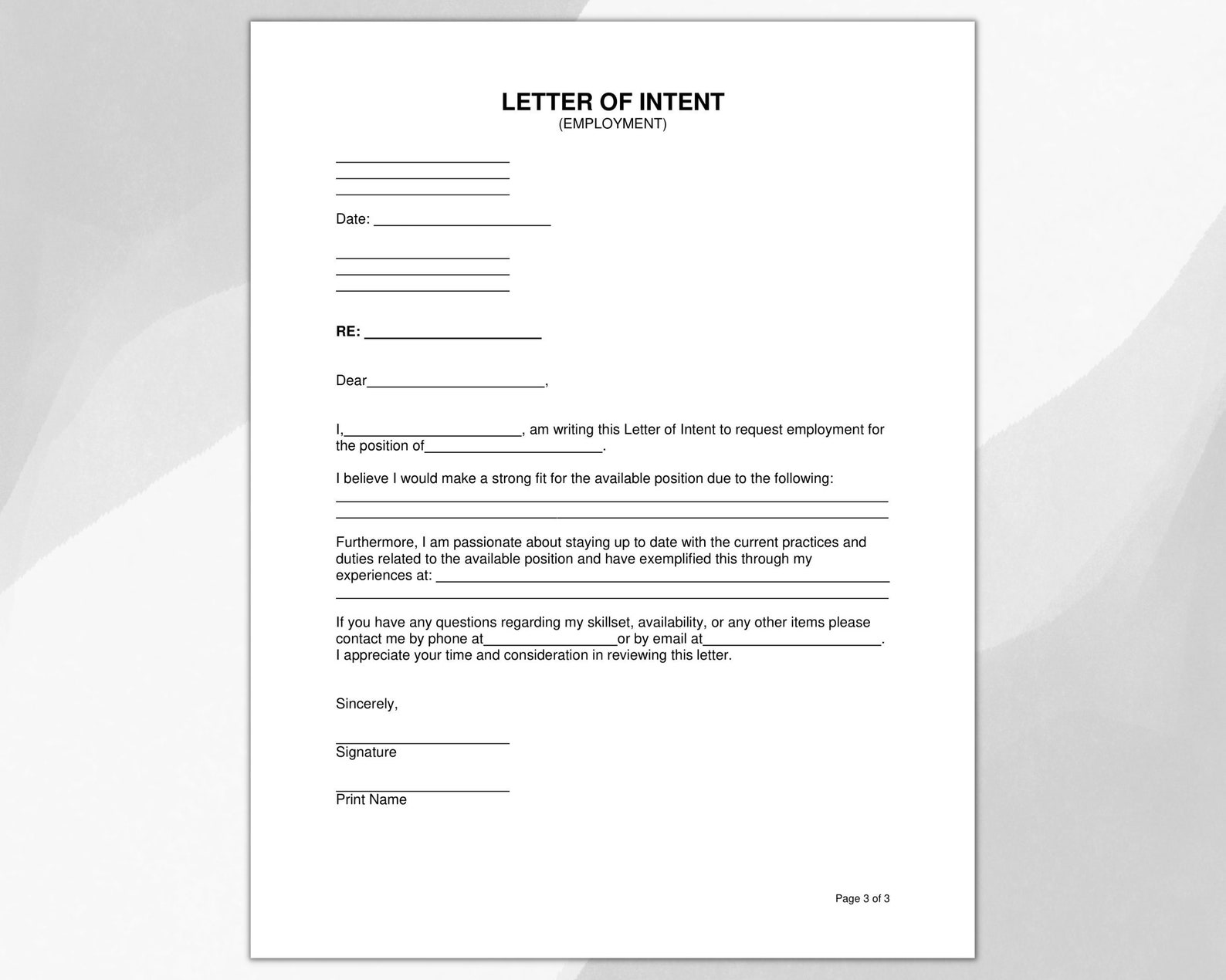 Letter of Intent, Letter of Intent (LOI), Letter of Intent (LOI) Forms ...