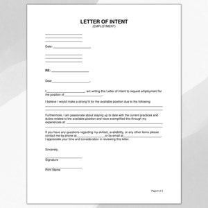 Letter of Intent, Letter of Intent (LOI), Letter of Intent (LOI) Forms ...