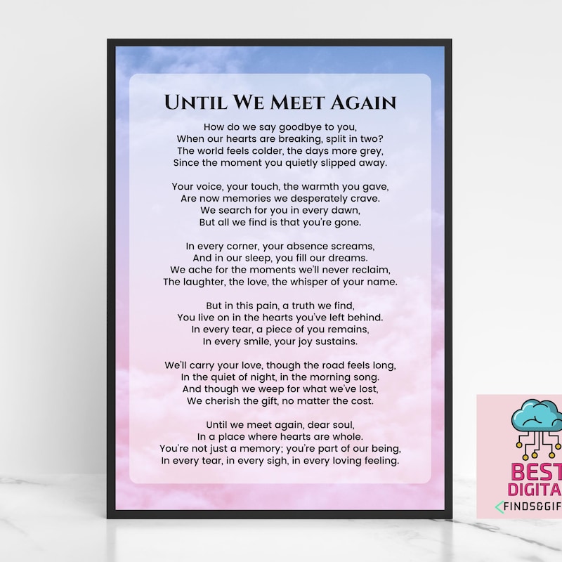 Until We Meet Again Poem - Etsy