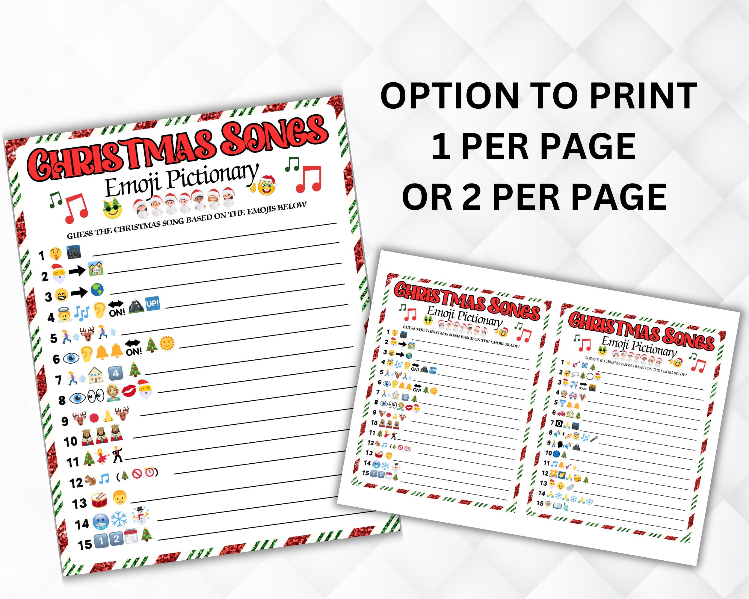 Christmas Emoji Pictionary Game, Christmas Printable Game, Holiday ...