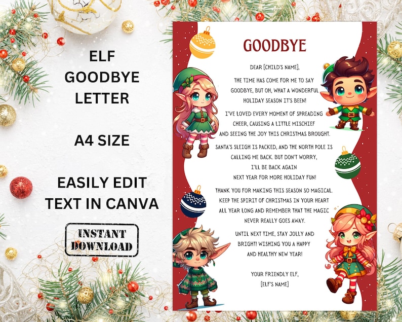 Editable Elf Letter, Elf Printable, Personalized Elf Letter, Elf on the ...