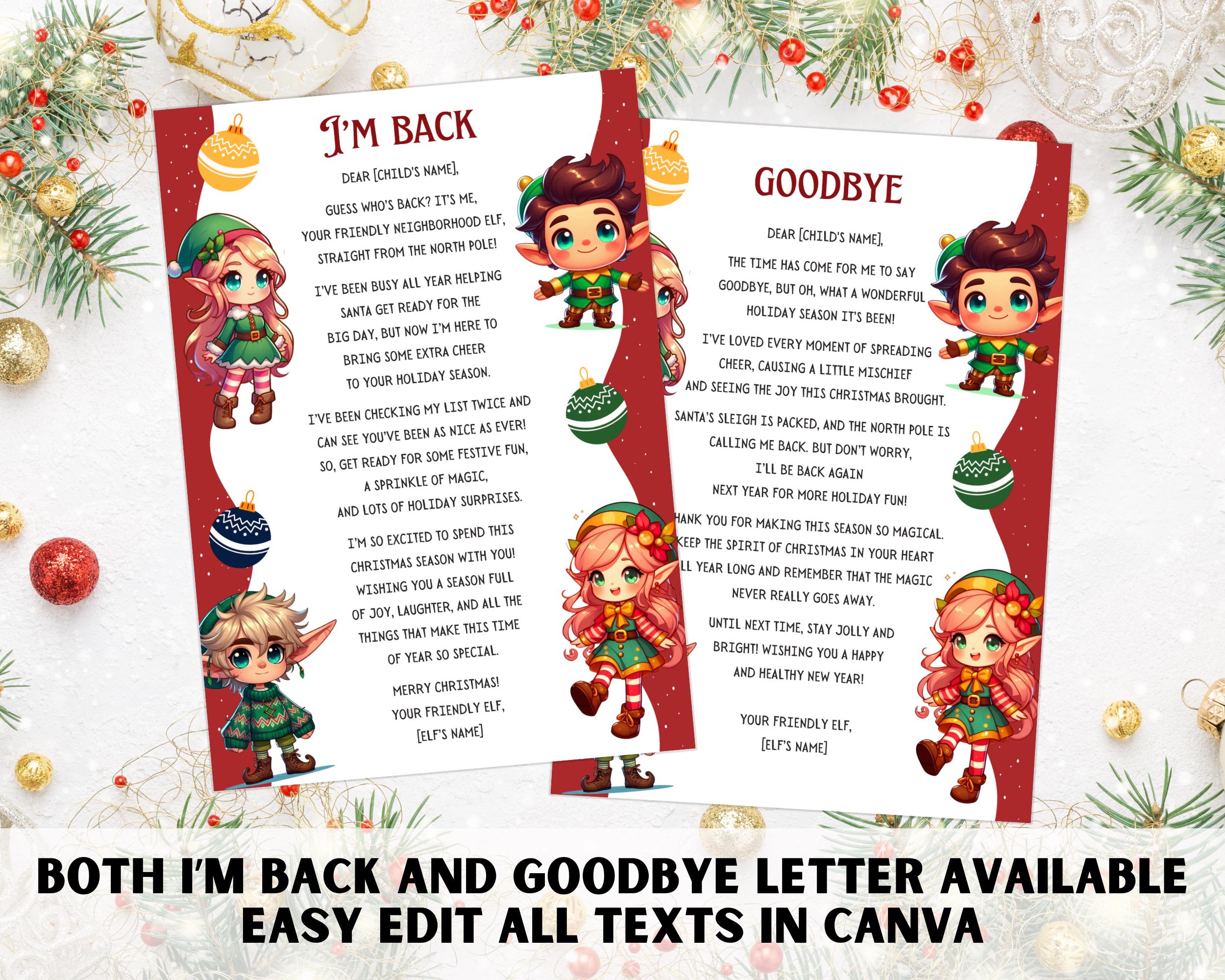 Editable Elf Letter, Elf Printable, Personalized Elf Letter, Elf on the ...