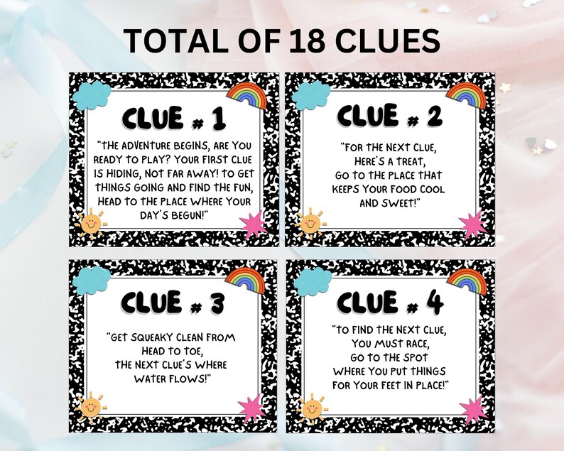 Indoor Scavenger Hunt Printable, Treasure Hunt for Kids Template ...