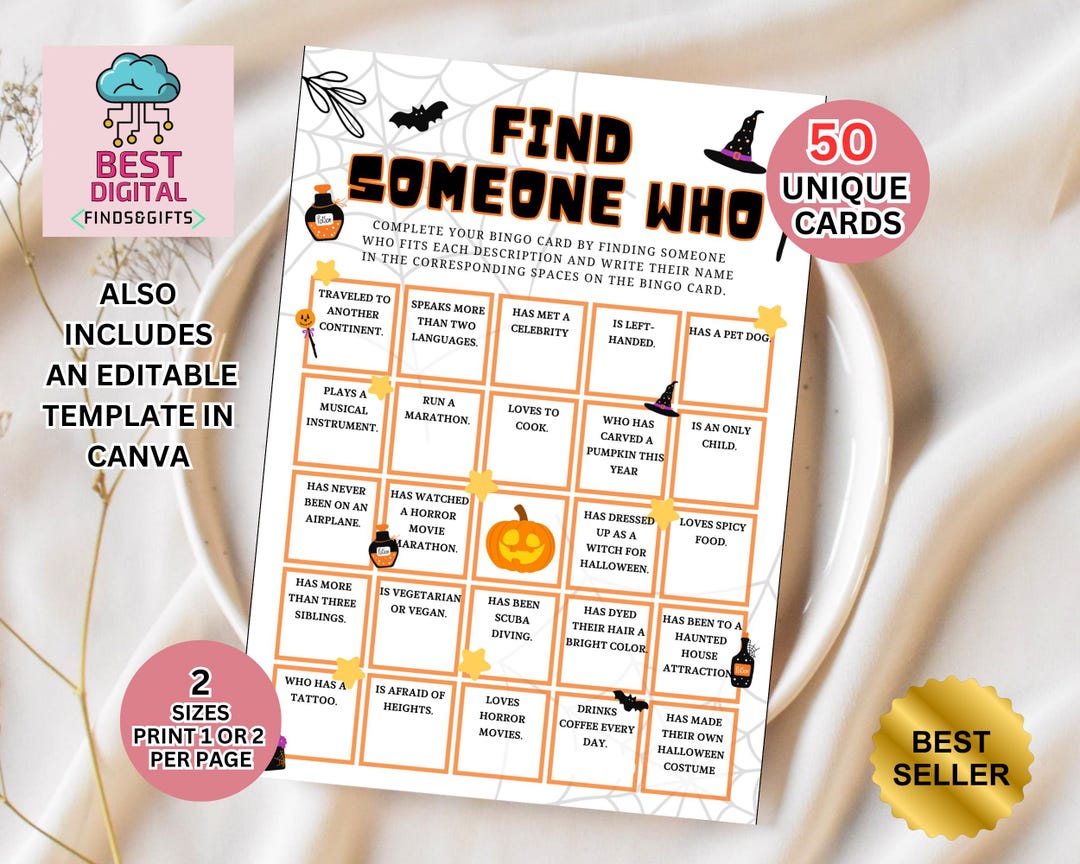 Get to Know You Bingo, Find Someone Who Bingo, Find the Guest Bingo ...