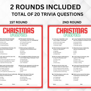 Printable Christmas Trivia Game, Christmas Party Game, Christmas Game ...