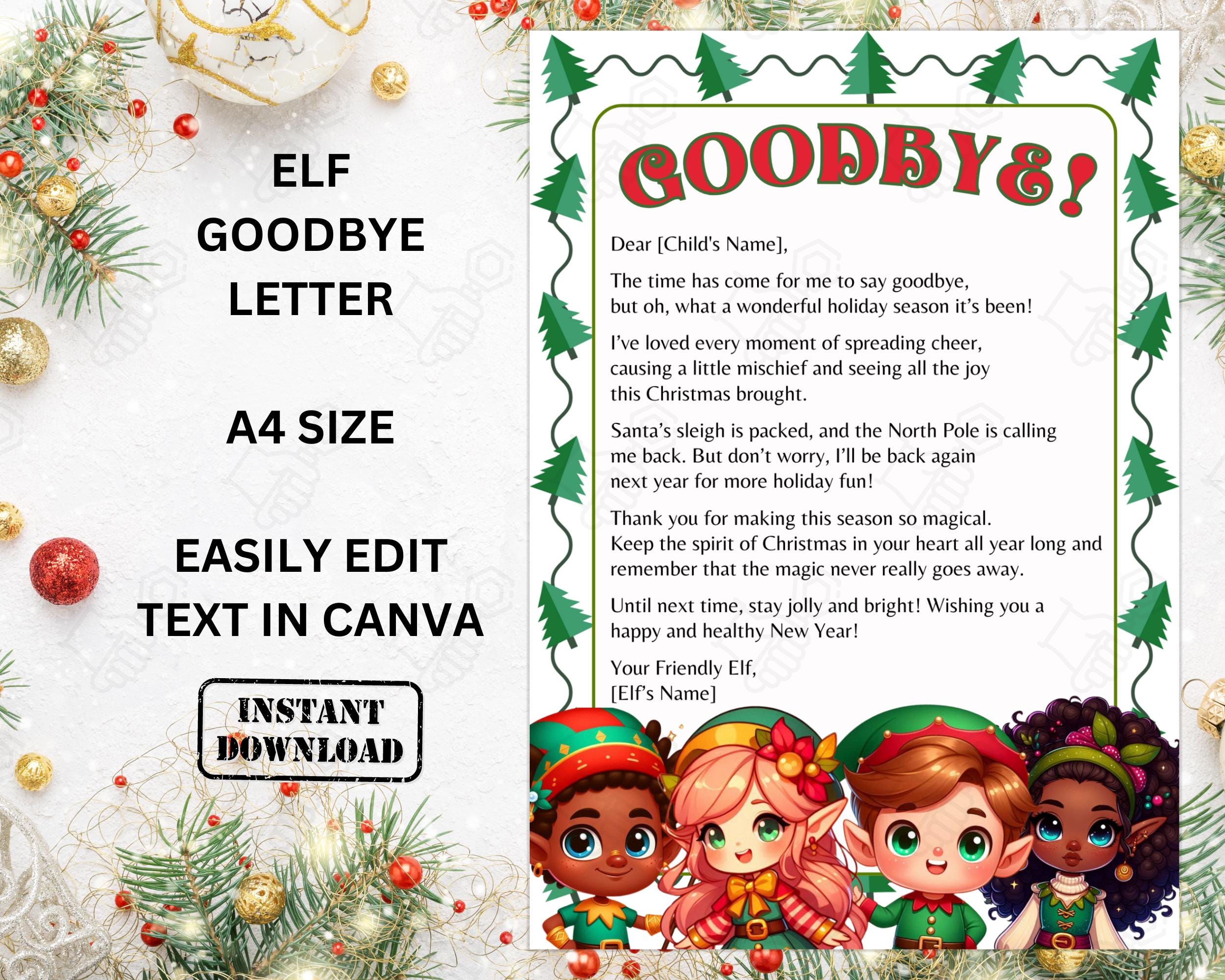 Editable Elf Letter, Elf Printable, Personalized Elf Letter, Elf on the ...